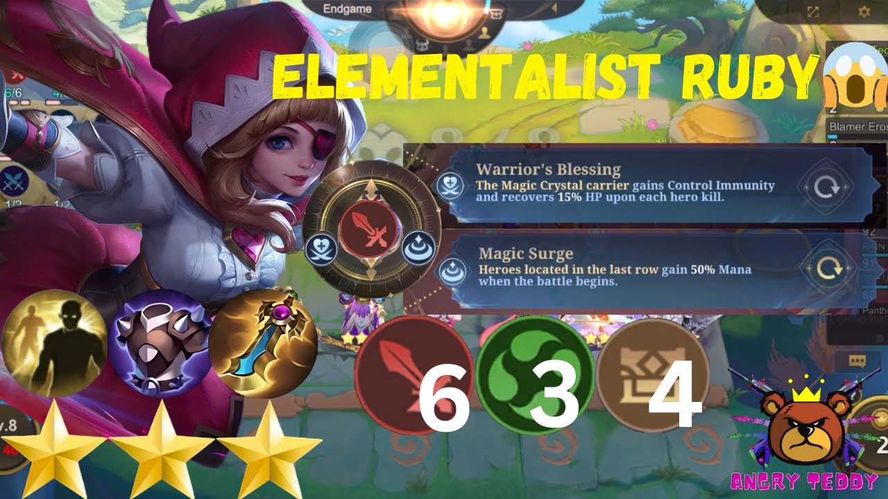 MLBB MAGIC CHESS!!! Elementalist Ruby 😱😱😱 6 Weapon Master + 3 ...
