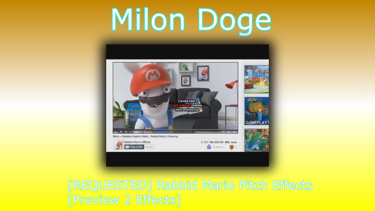 [REQUESTED] Rabbid Mario Pitch Effects [Preview 2 Effects] - YouTube