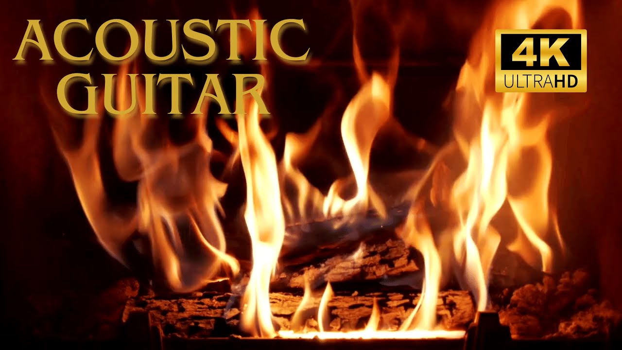 Fireplace 4k UHD with guitar music... Best for Ambilight - YouTube