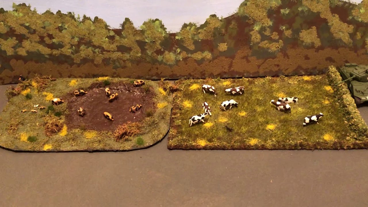 Wargaming Terrain Cow pasture and Pig wallow 1/72 scale models for WW2 ...