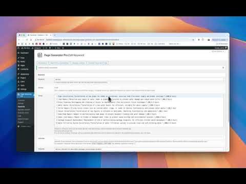 WordPress Page Generator Pro: Adding Keywords using AI (OpenAI, Claude, Gemini) - YouTube