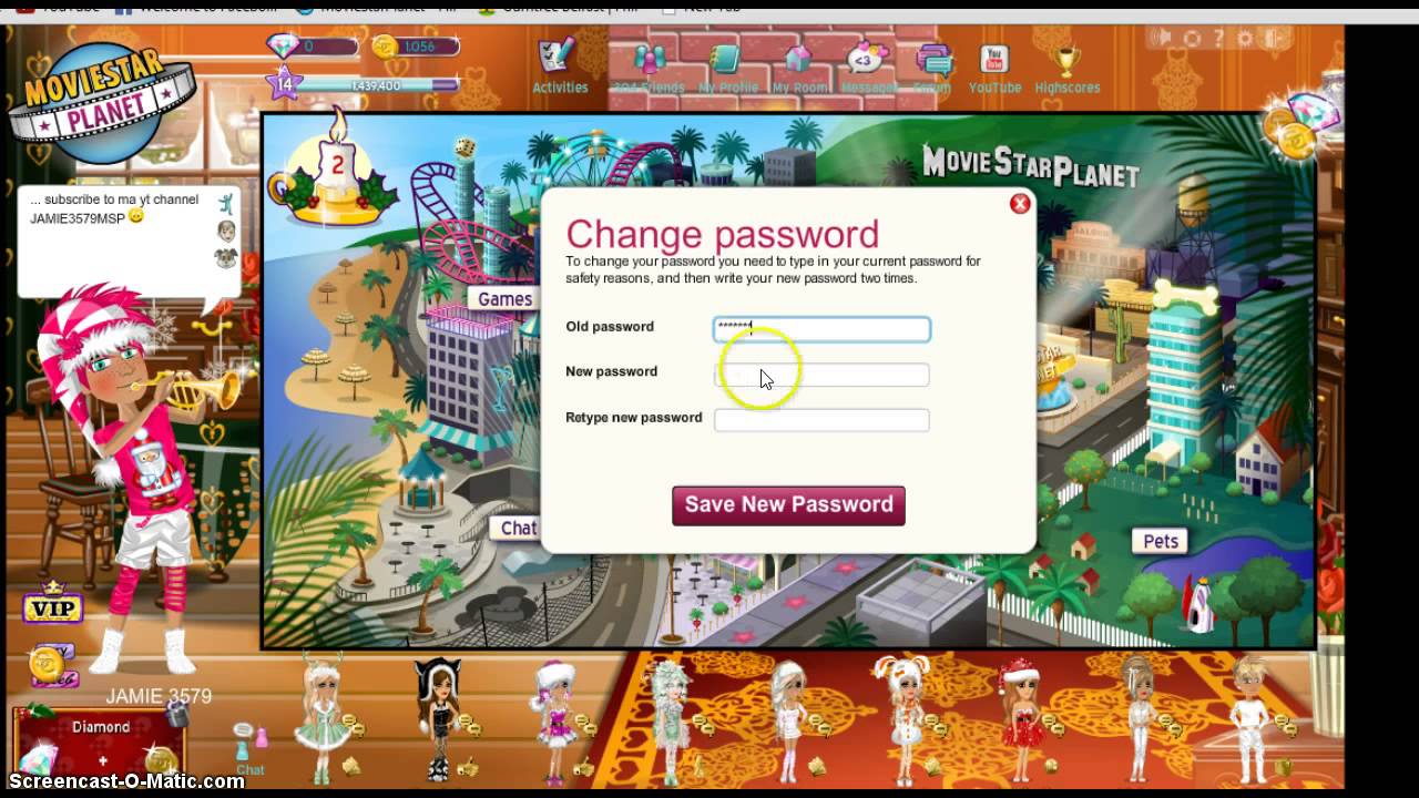 how to change your password on moviestarplanet - YouTube