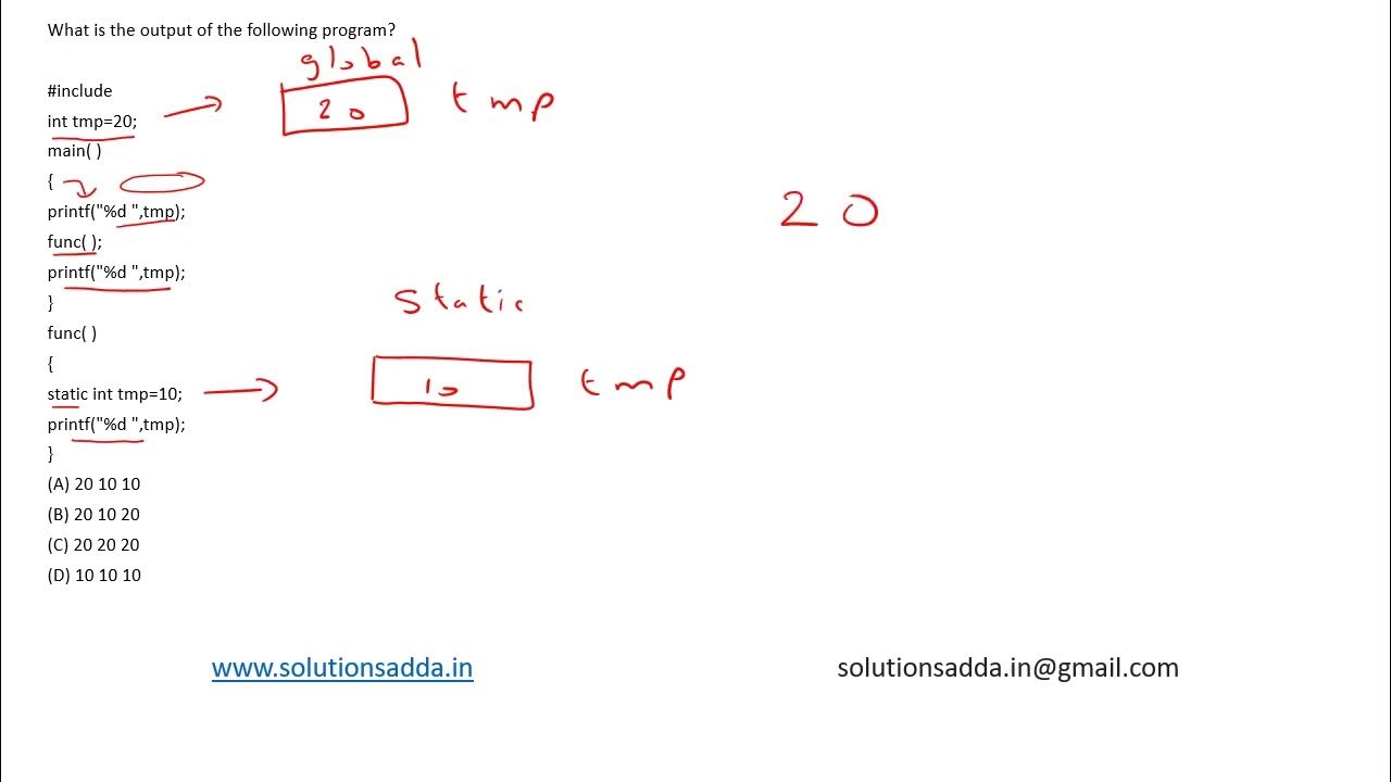 Isro 2017 May C Programming Functions Gate Test Series Solutions Adda Explained By Isro
