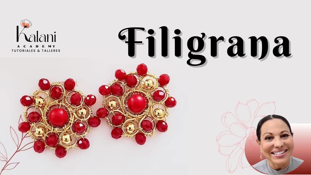Aretes en filigrana y cristales - YouTube