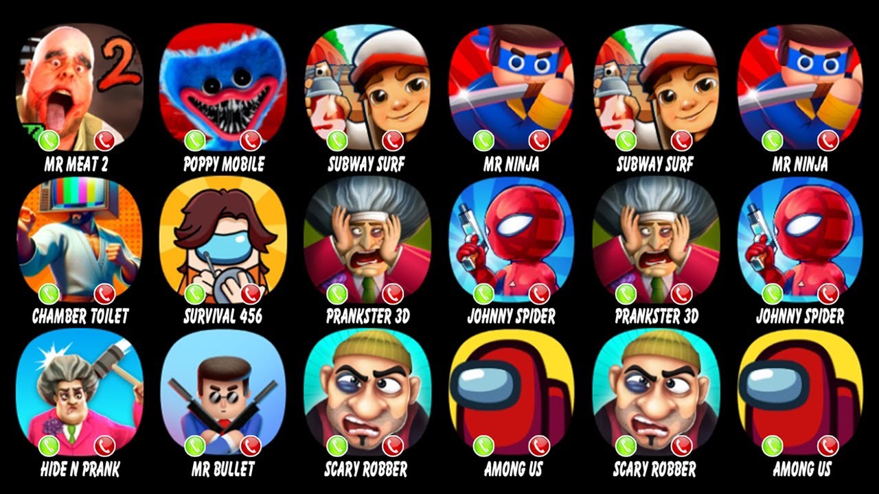 Mr Meat 2, Poppy Playtime Chapter 1, Subway Surf, Mr Ninja, Chamber ...