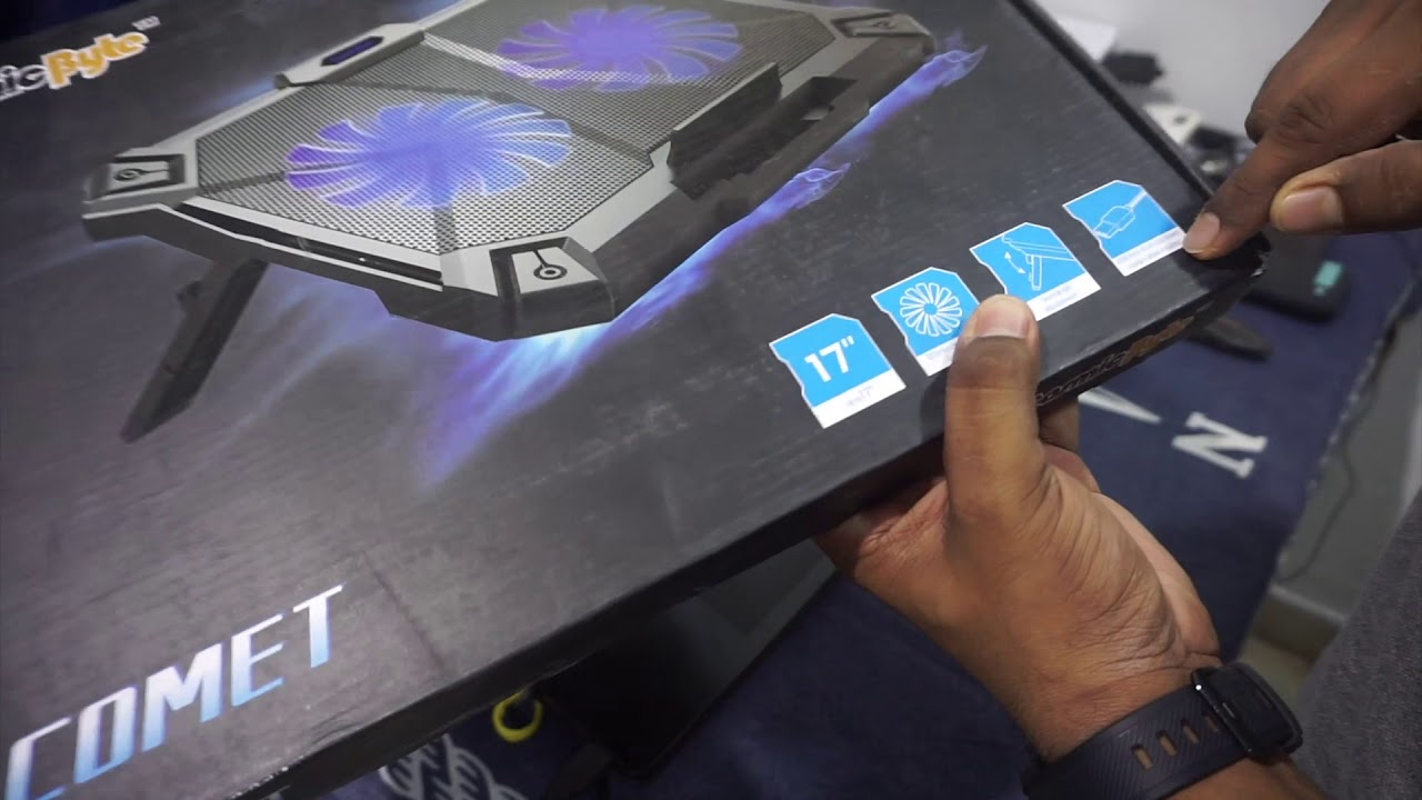 CosmicBytes Comet Cooling Pad for "17 Inch" Laptops - YouTube