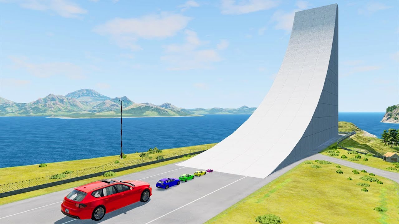 Giant Ramp vs Massive & Small Cars 😱 - BeamNG.drive - YouTube
