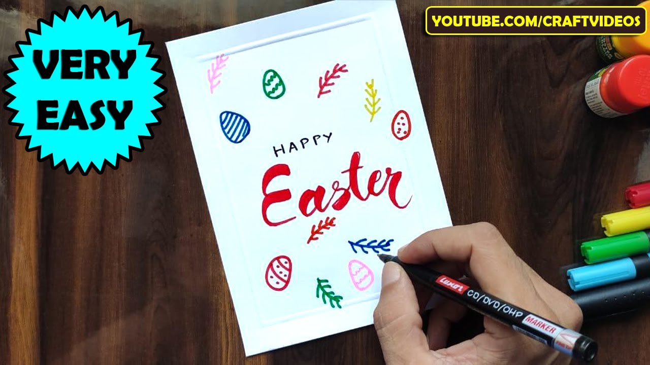 EASY EASTER CARD DRAWING - YouTube