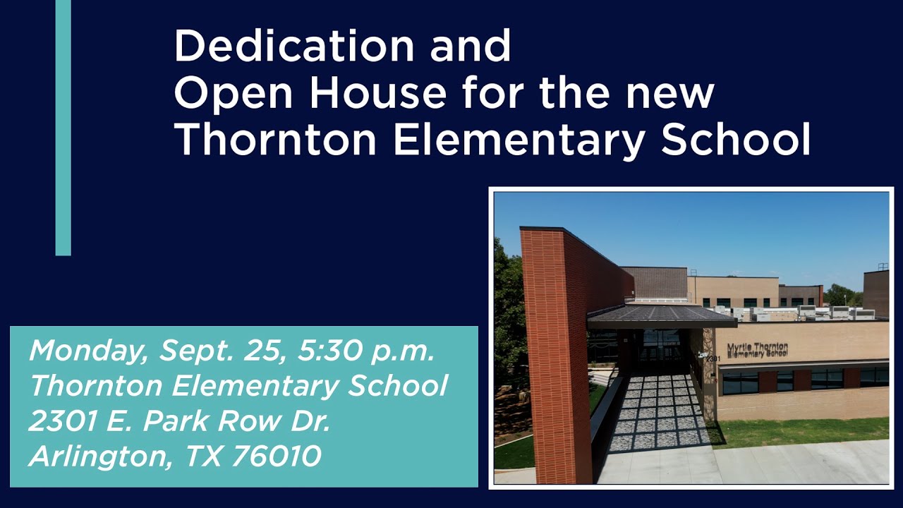 Thornton Elementary School Dedication - Arlington ISD - YouTube