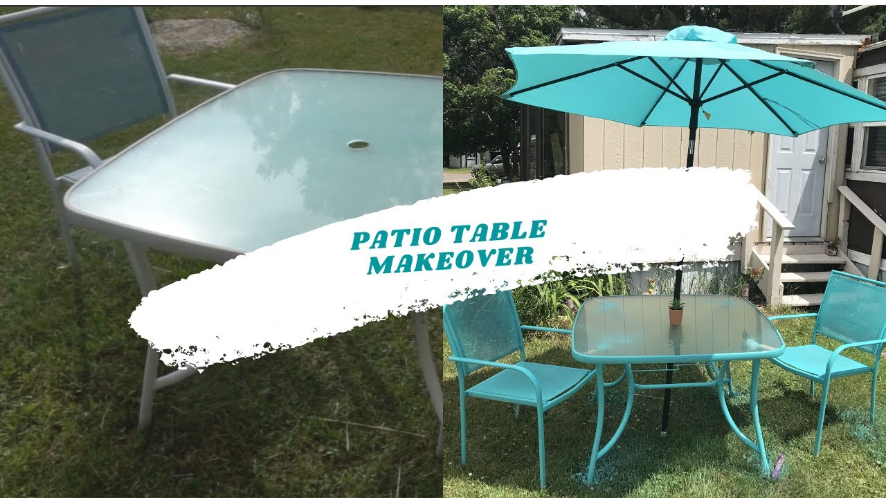 DIY PATIO TABLE MAKEOVER - YouTube