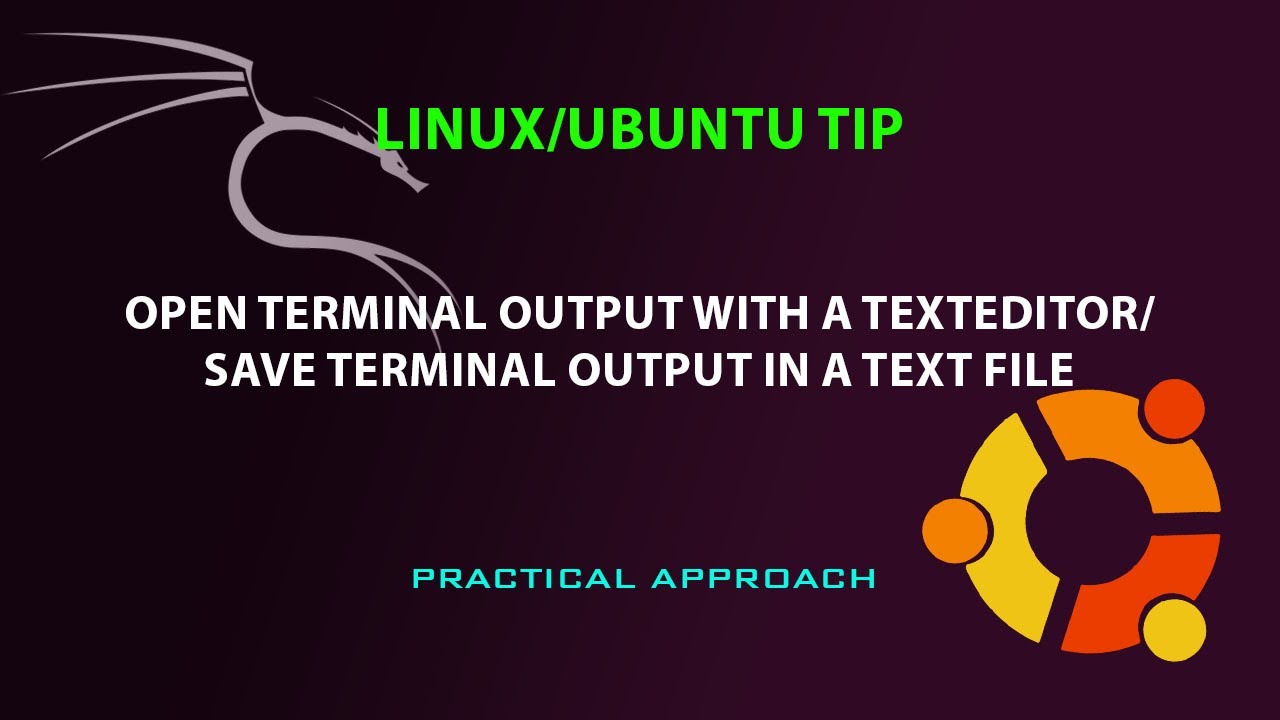 LINUX/UBUNTU TP: Open terminal output with a text editor/Save terminal ...