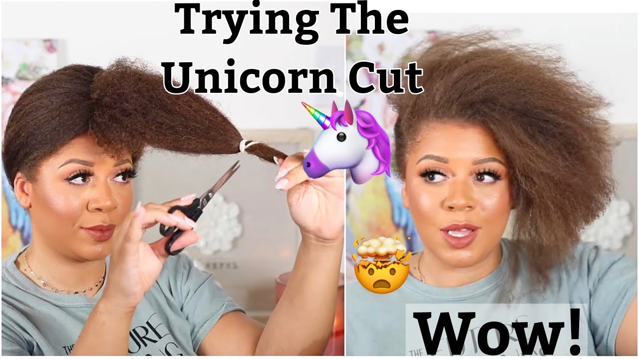Using The WOLF CUT - UNICORN Method To Cut My Hair | I'm SURPRISED With ...