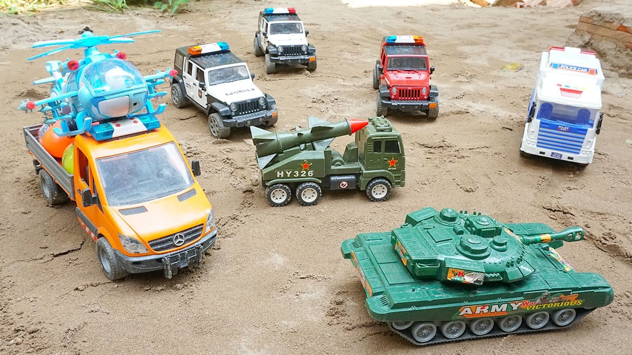 Learn Army Vehicles For Kids | Army Tank Army Jeep Egg Hunting - YouTube