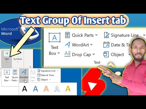 Text group in Ms word | Text group of Insert tab in Ms word | Ms word ...