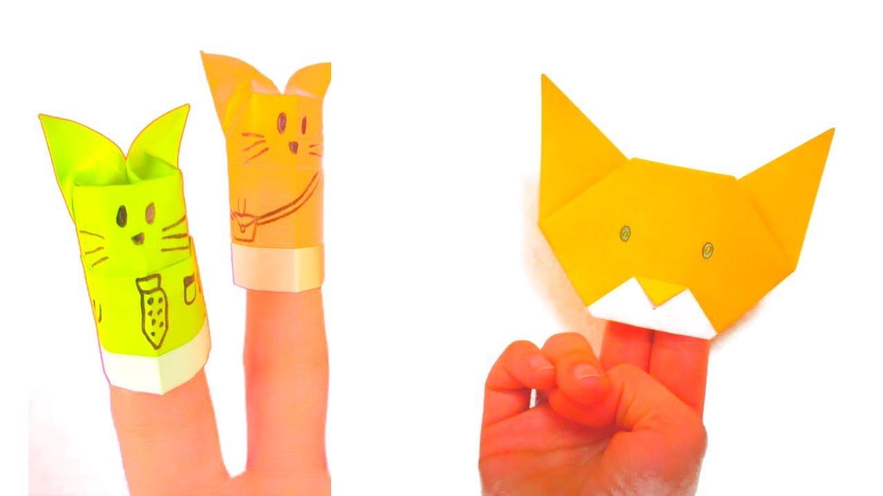 Paper Crafts - How To Make An Origami Finger Puppet Cat - DIY -DIY ...