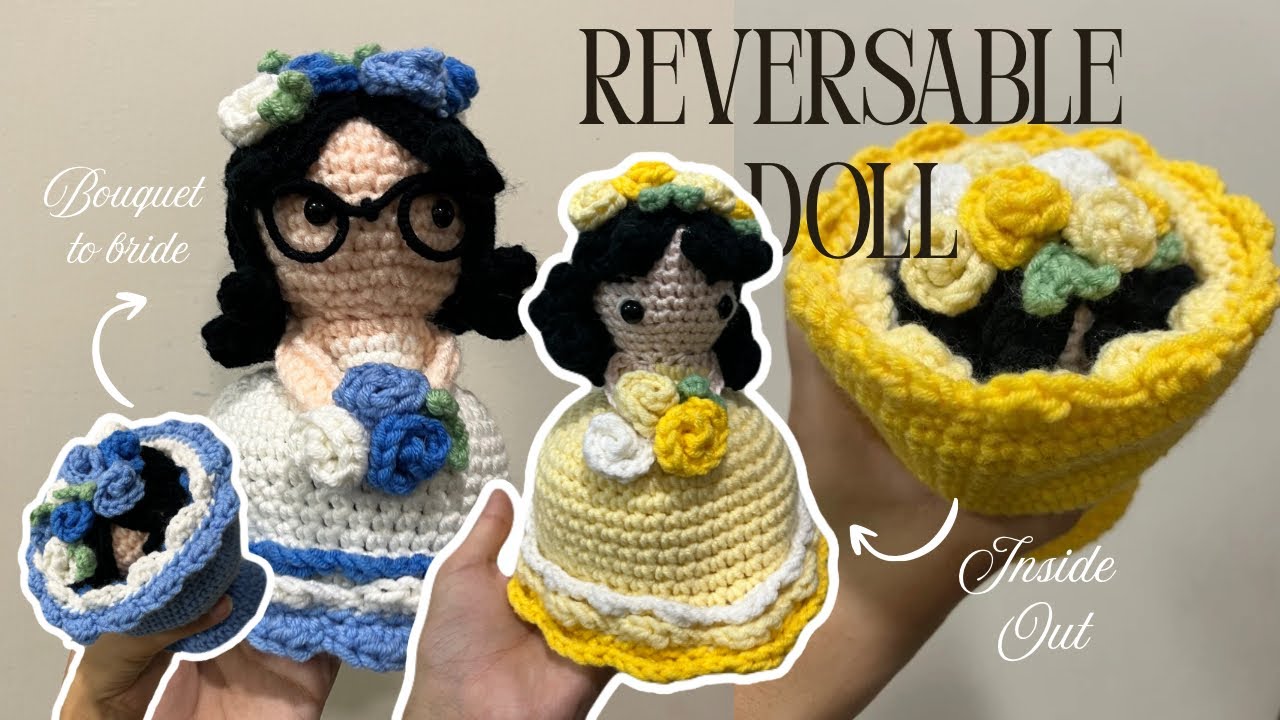 Reversible Doll( one side bouquet , one side doll) step by step 💐 - YouTube