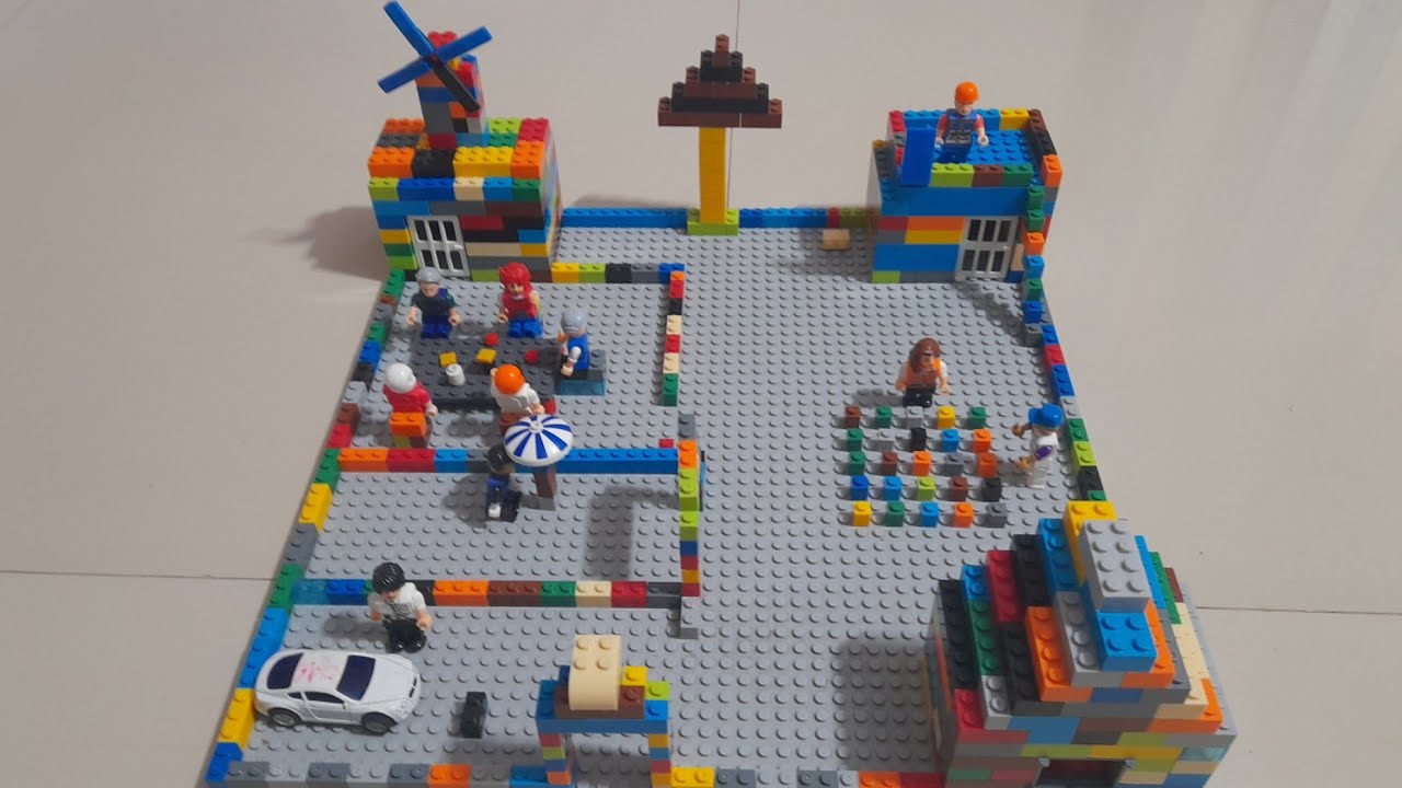 LEGO Amusement Park with Colorful Structures and Fun Activities - YouTube