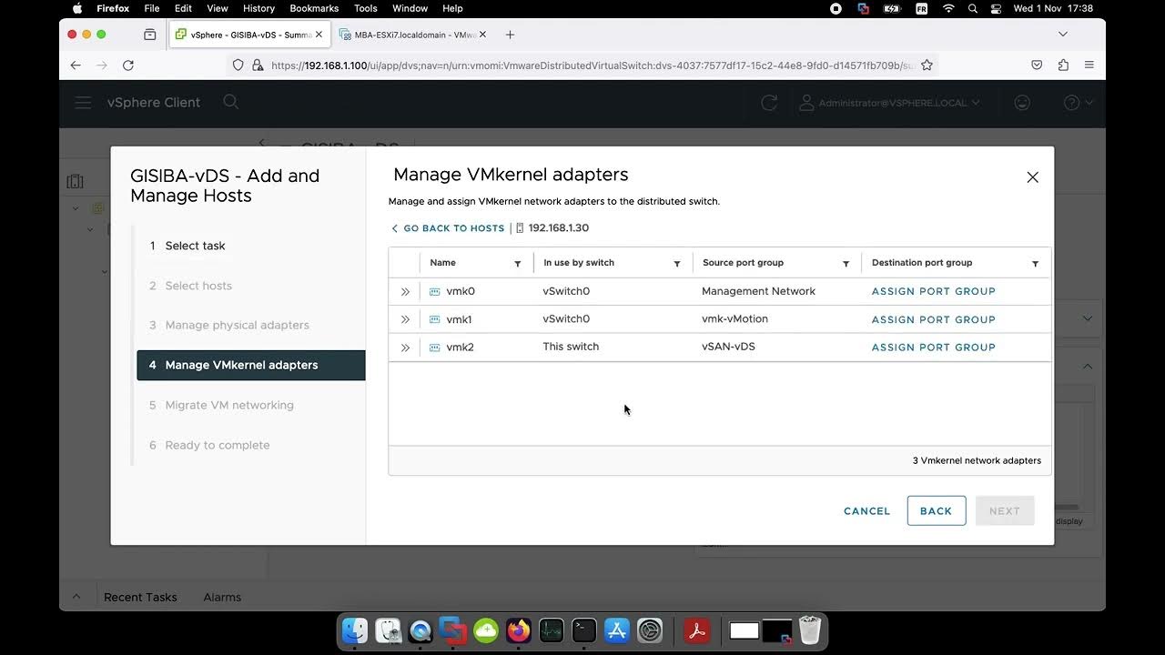 009 Migrate Vmkernel Port Vstandard And Vdistributed Switch Youtube