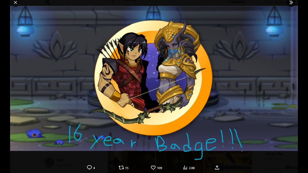 AQW where to get 16 anniversary hero badge and Statue of Asuka! martial ...
