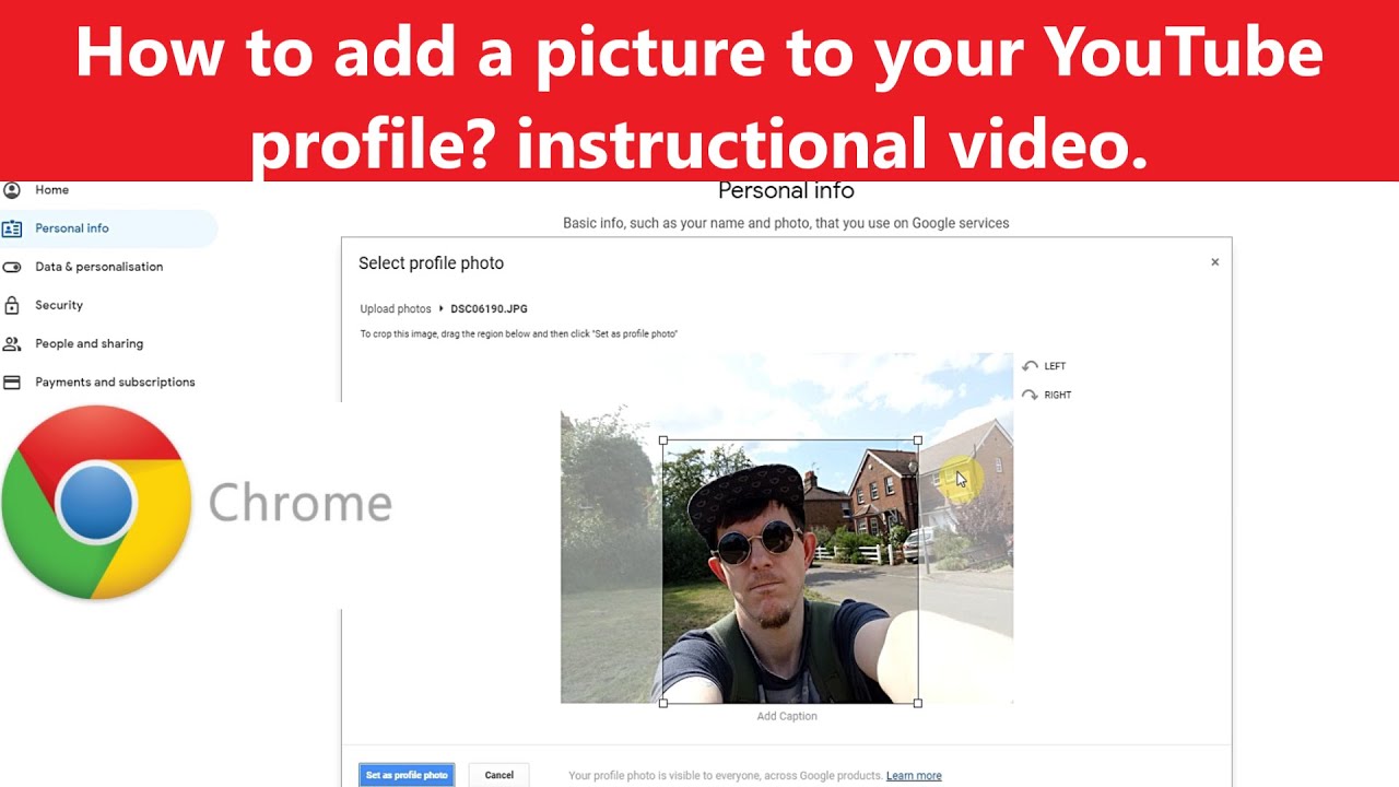 How to add a picture to your YouTube profile? Instructional video ...