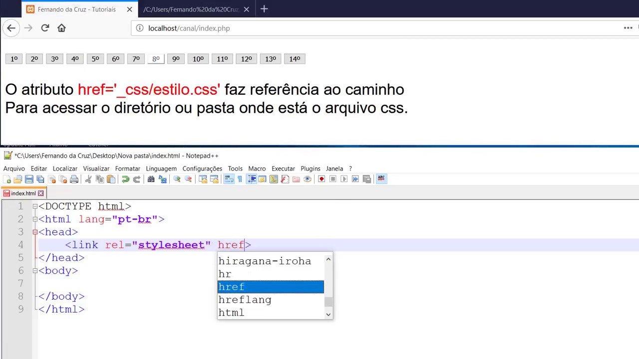 Importar folha de estilos em um documento HTML - YouTube