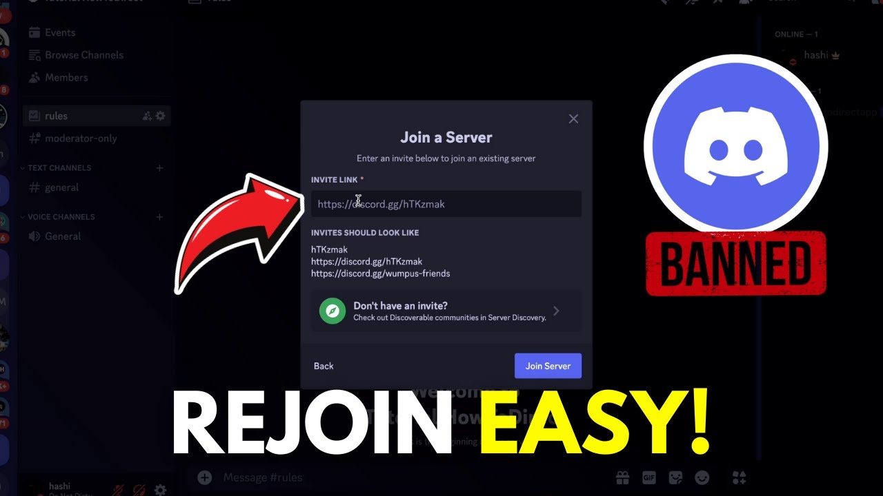 How to Rejoin a Discord Server When Banned (2025) - YouTube