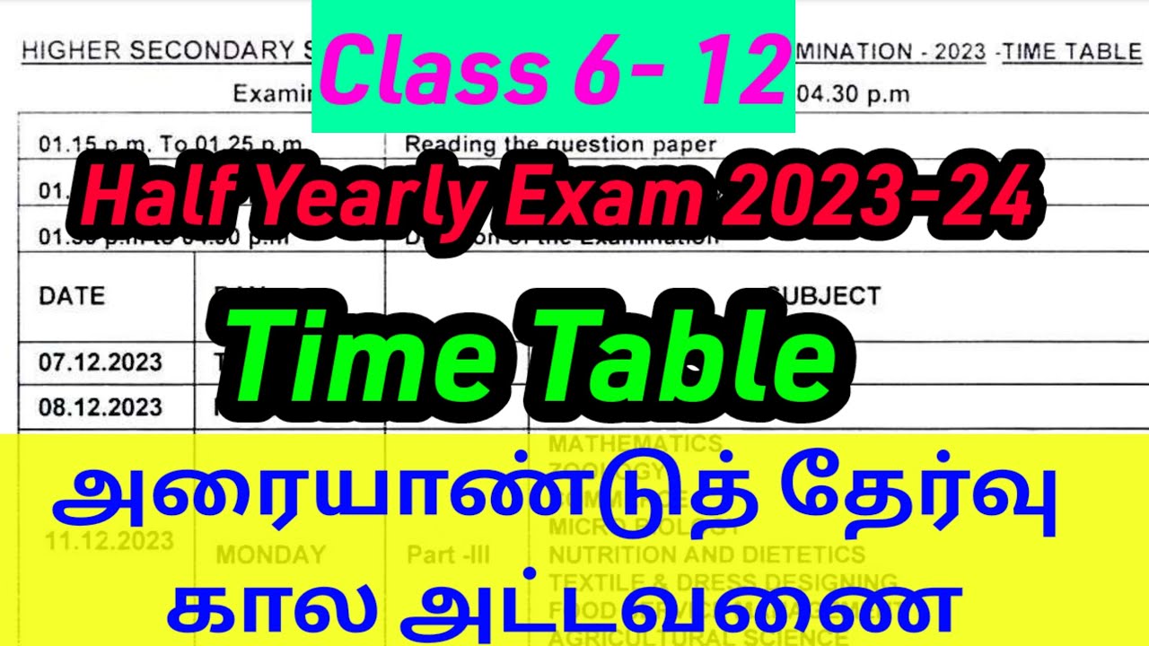Half Yearly Exam Time Table 2023 24 Original Official Time Table half-yearly-exam-time-table-2023-24-original-official-time-table