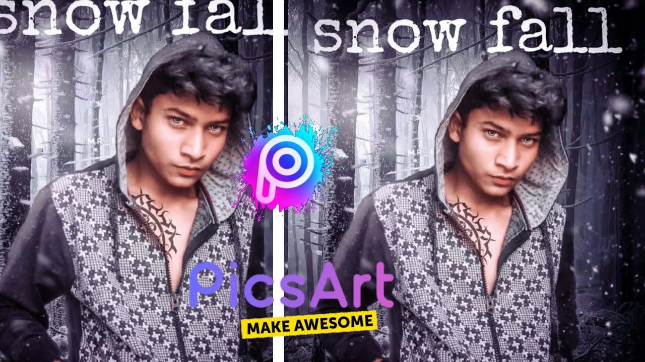 snow fall photo editing picsart tutorial 🏔🏔#winter - YouTube