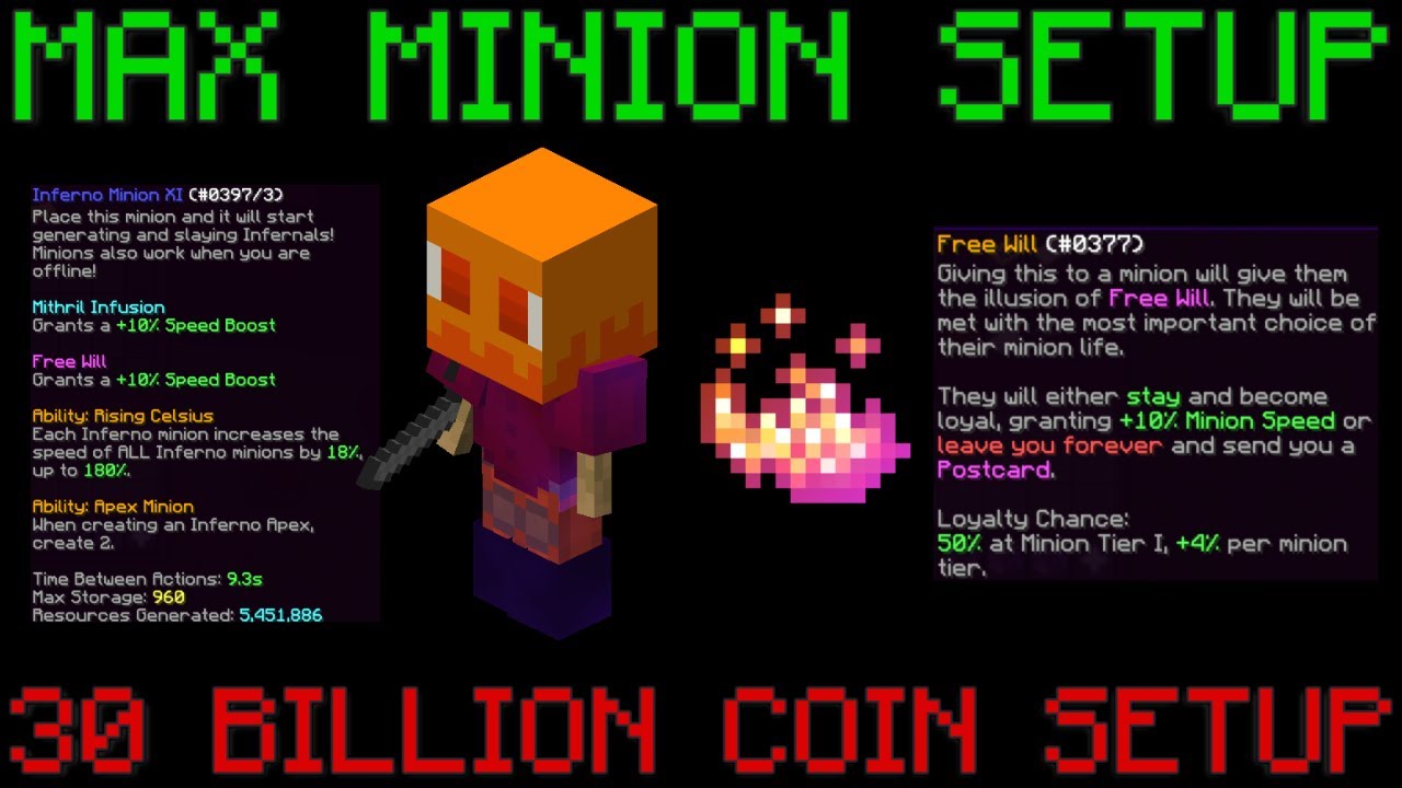 Using Free Wills On My 30 BILLION Coin Minion Setup! (Hypixel Skyblock ...