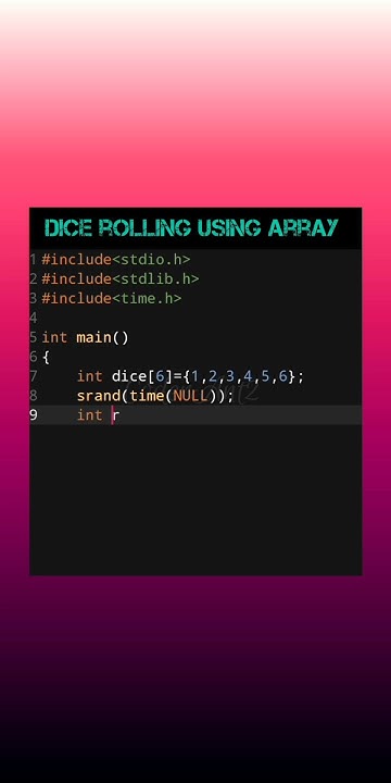 Dice Rolling Random Number Generator C Programming Shorts Short Cprogramming Youtube