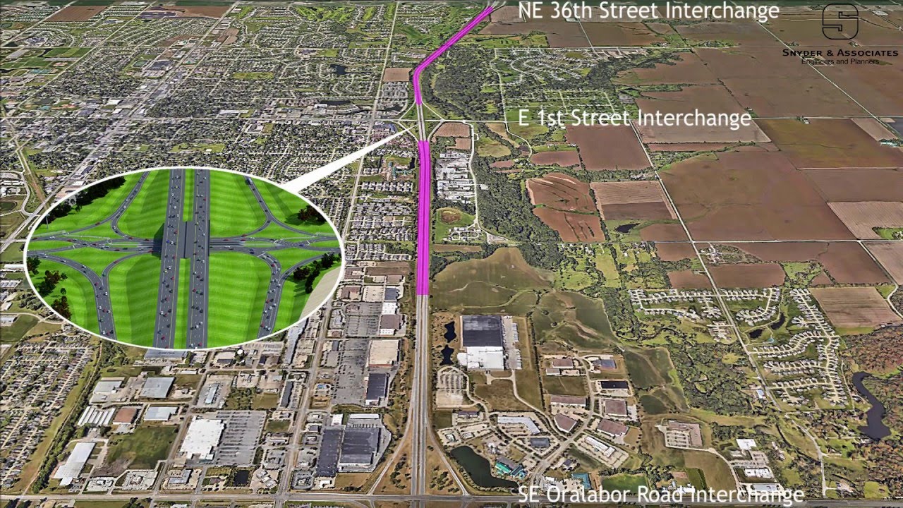 Diverging Diamond Interchange - 2nd in Iowa - YouTube