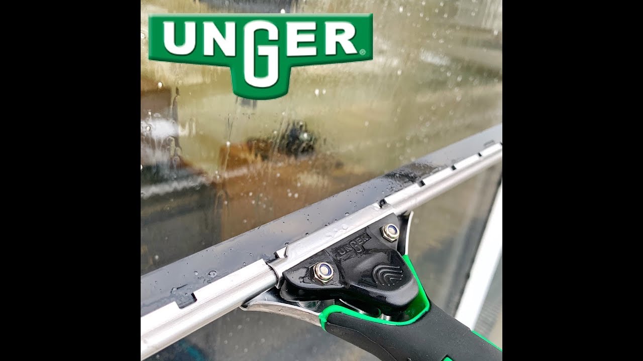The new unger ergotec handle squeegee window cleaning - YouTube