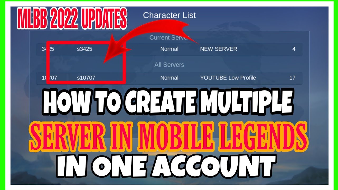HOW TO CREATE MULTIPLE SERVER IN ONE ACCOUNT IN MOBILE LEGENDS | ML ...