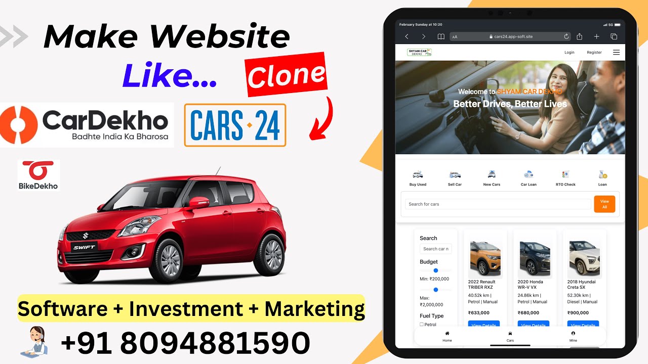 How to make website Like Cardekho Cars24 , TradeCar , Car Listing ...