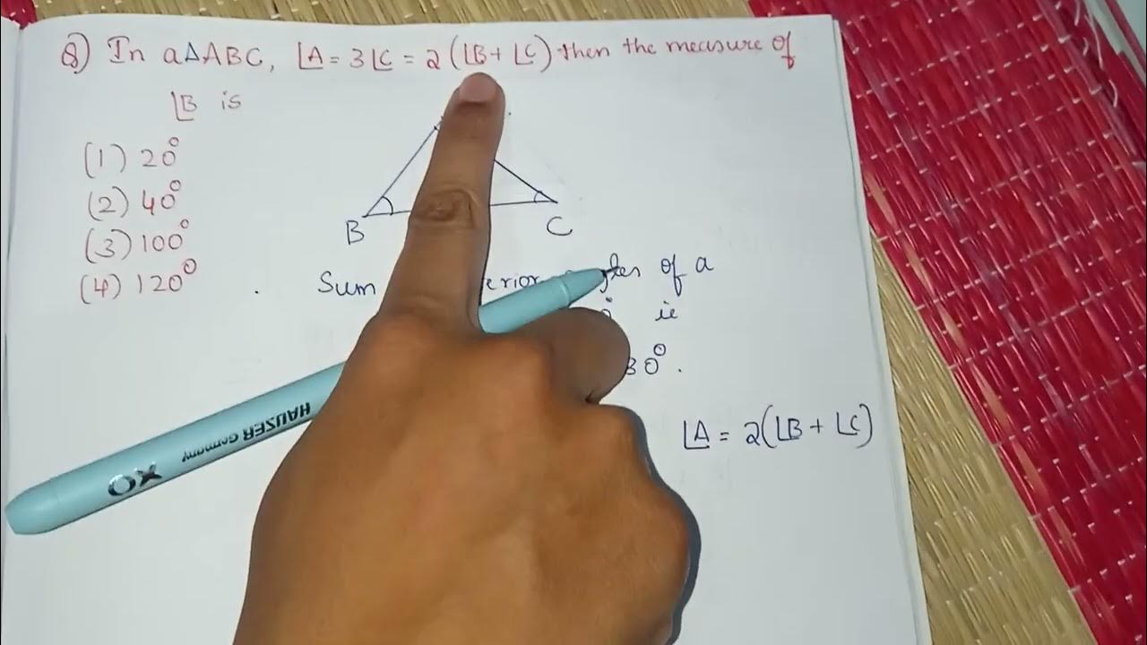 Hstr question on interior angles sum property of triangles - YouTube
