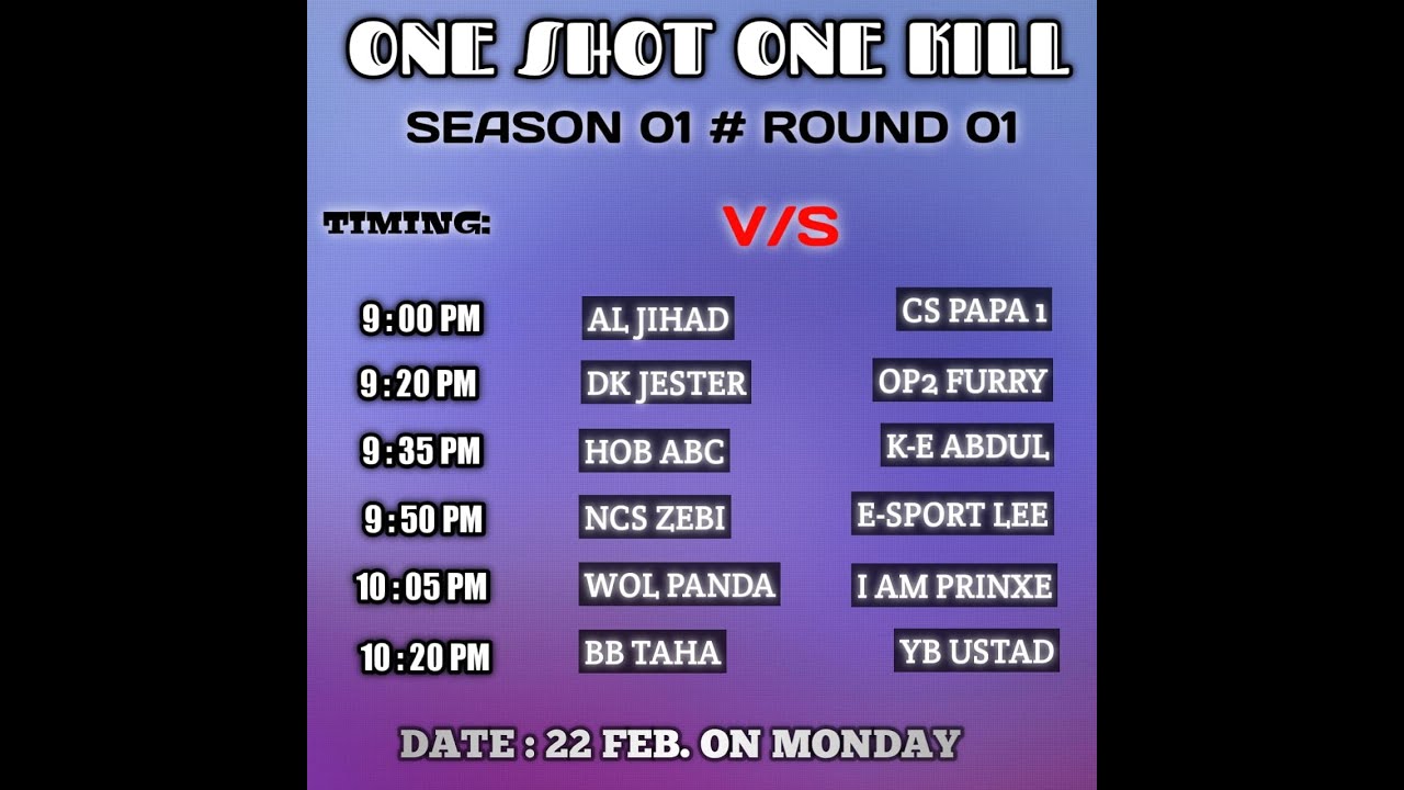 1 SHOT 1 KILL ROUND 01 - YouTube