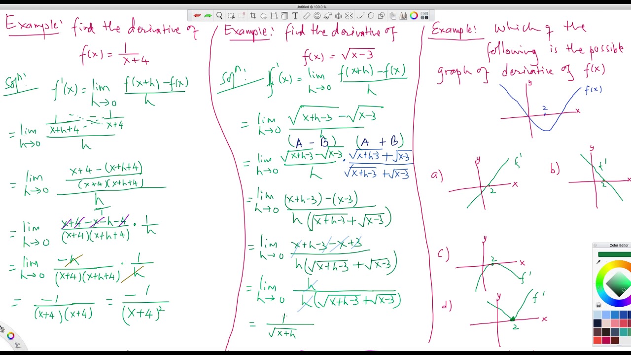 Video 9 derivative by limit 2 - YouTube