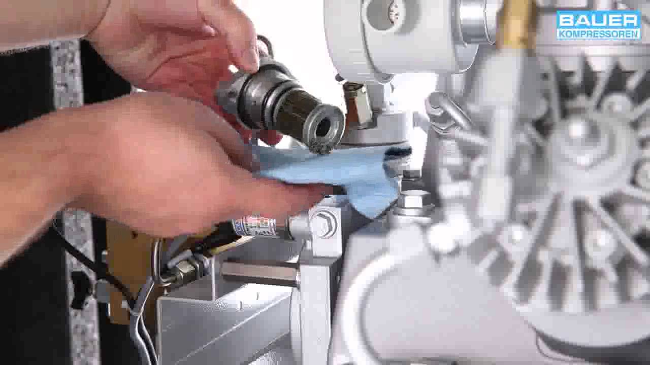 COMPRESSOR BAUER Poseidon PE 300 TROCA DE FILTRO E ÓLEO - YouTube