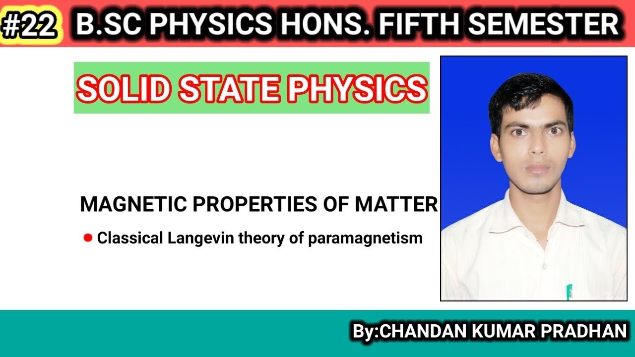 SOLID STATE PHYSICS: Classical Langevin theory of paramagnetism - YouTube
