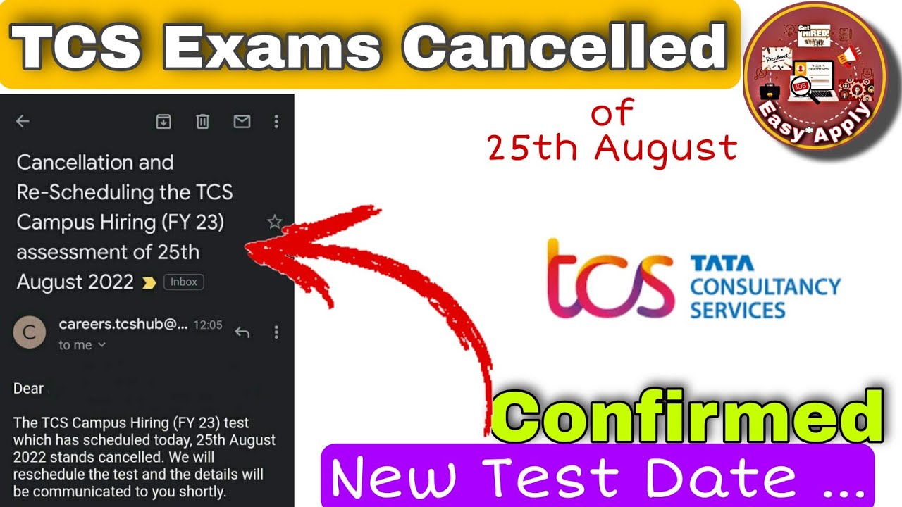 TCS Exam Cancelled Confirmation | Cancellation and Re- Scheduling the ...