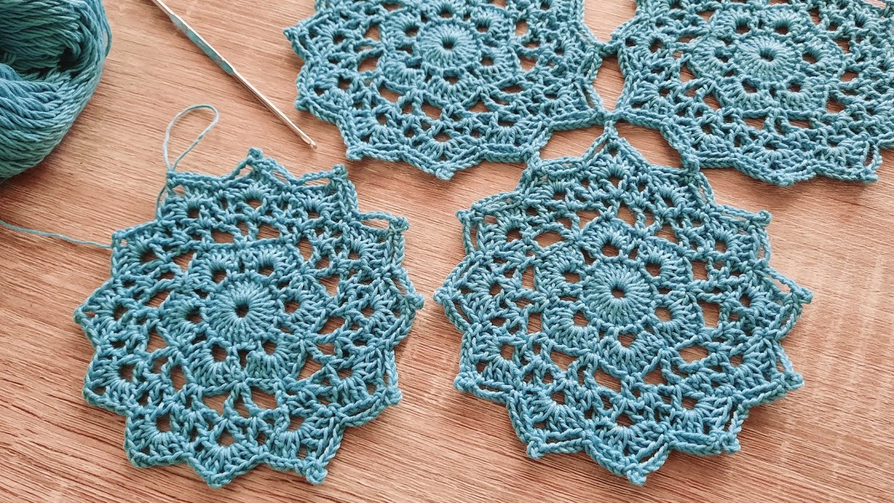 Crochet || Pola Rajutan Motif bunga ||12 - YouTube