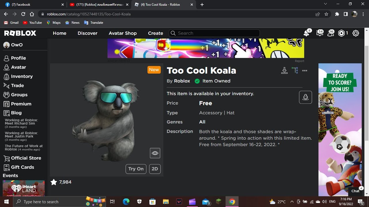 [Roblox]สอนรับของฟรีสุดเท่จากร้าน Avatar Shop - YouTube