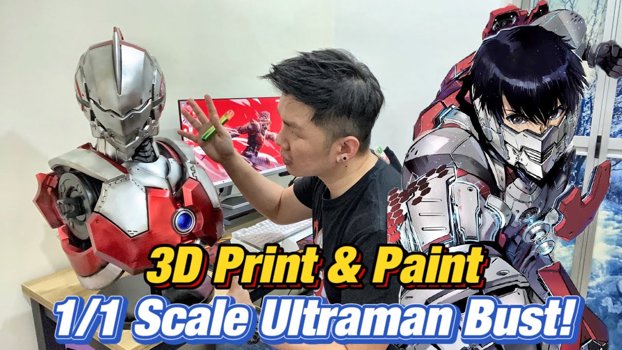 Life Size Scale @Netflix Ultraman Bust! Fully 3D Printed! - YouTube
