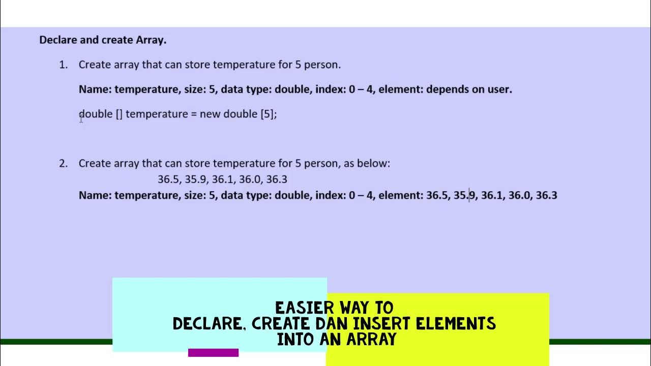 Array: Insert Elements - Part 1 - YouTube
