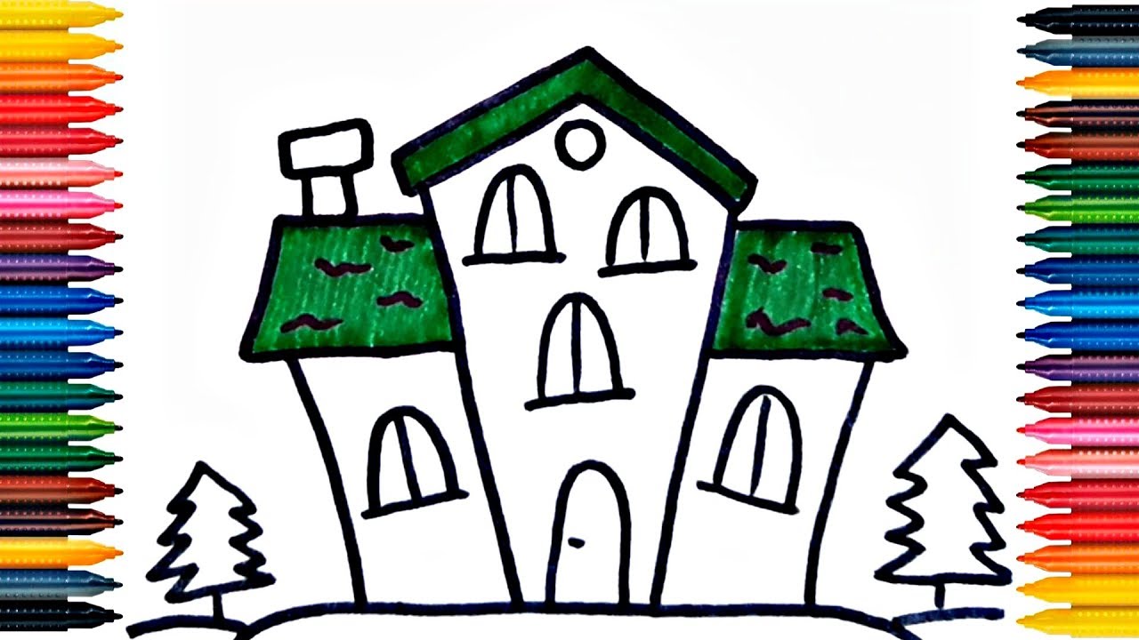 Draw School Coloring Book School Coloring Page - YouTube