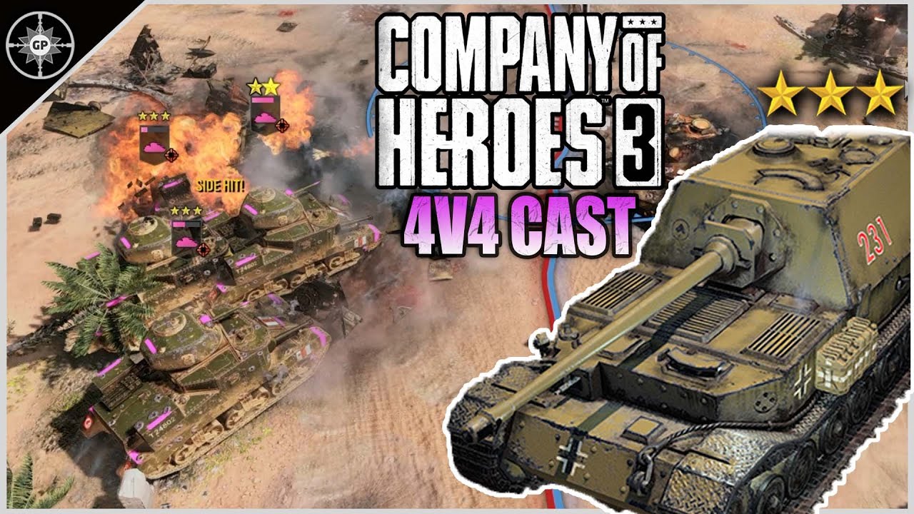 Elephant and Tiger vs Grant Swarm | 4v4 Oasis Depot | CoH3 Cast 2.0 #6 ...