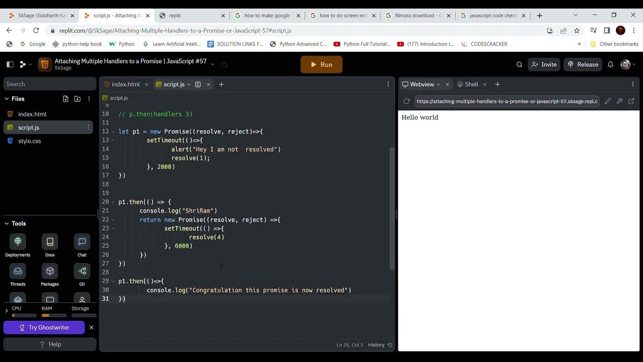 Attaching Multiple Handlers to a Promise JavaScript #sksage92 - YouTube