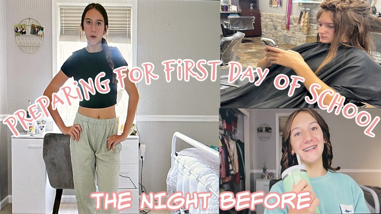 FIRST DAY OF SCHOOL PREP | Hair, Lunch Prep, Outfit & Self Care - YouTube