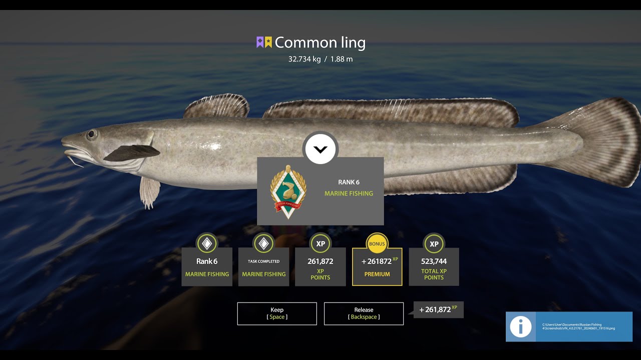 Russian Fishing 4☼ 32.734kg 魣鱈(Common ling)俄羅斯釣魚4 - YouTube