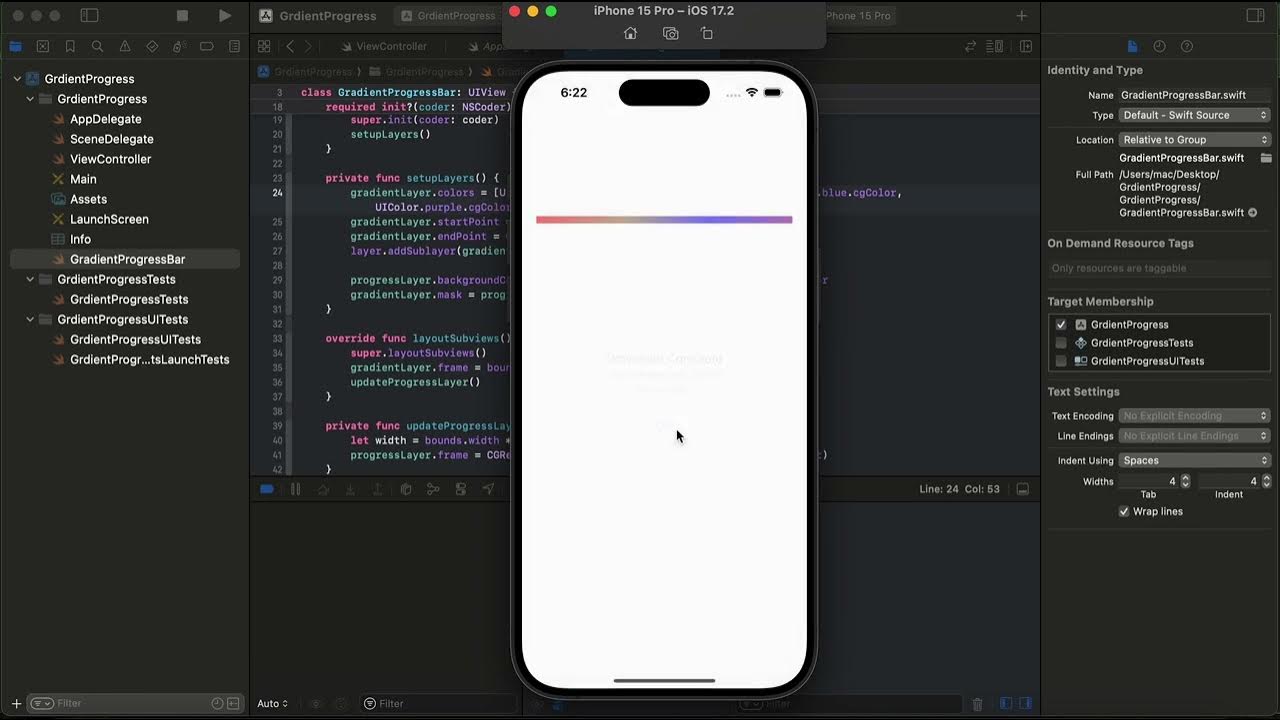 Gradient progress bar in swift - YouTube